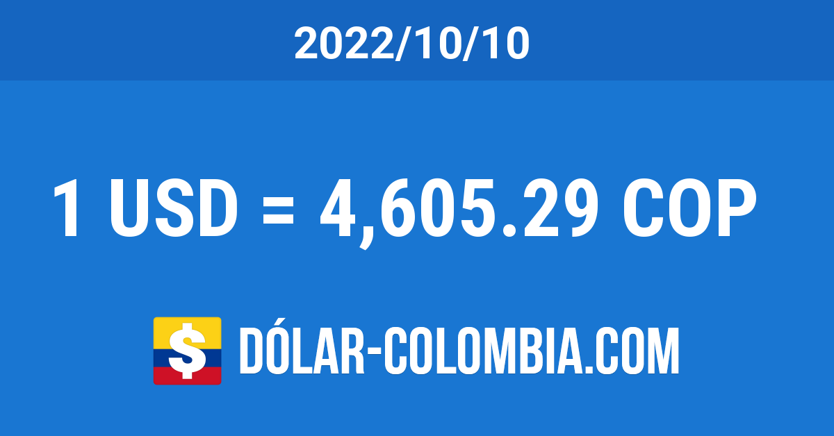 Precio TRM Del D lar 10 De Octubre De 2022 Precio TRM Del D lar 10 De Octubre De 2022